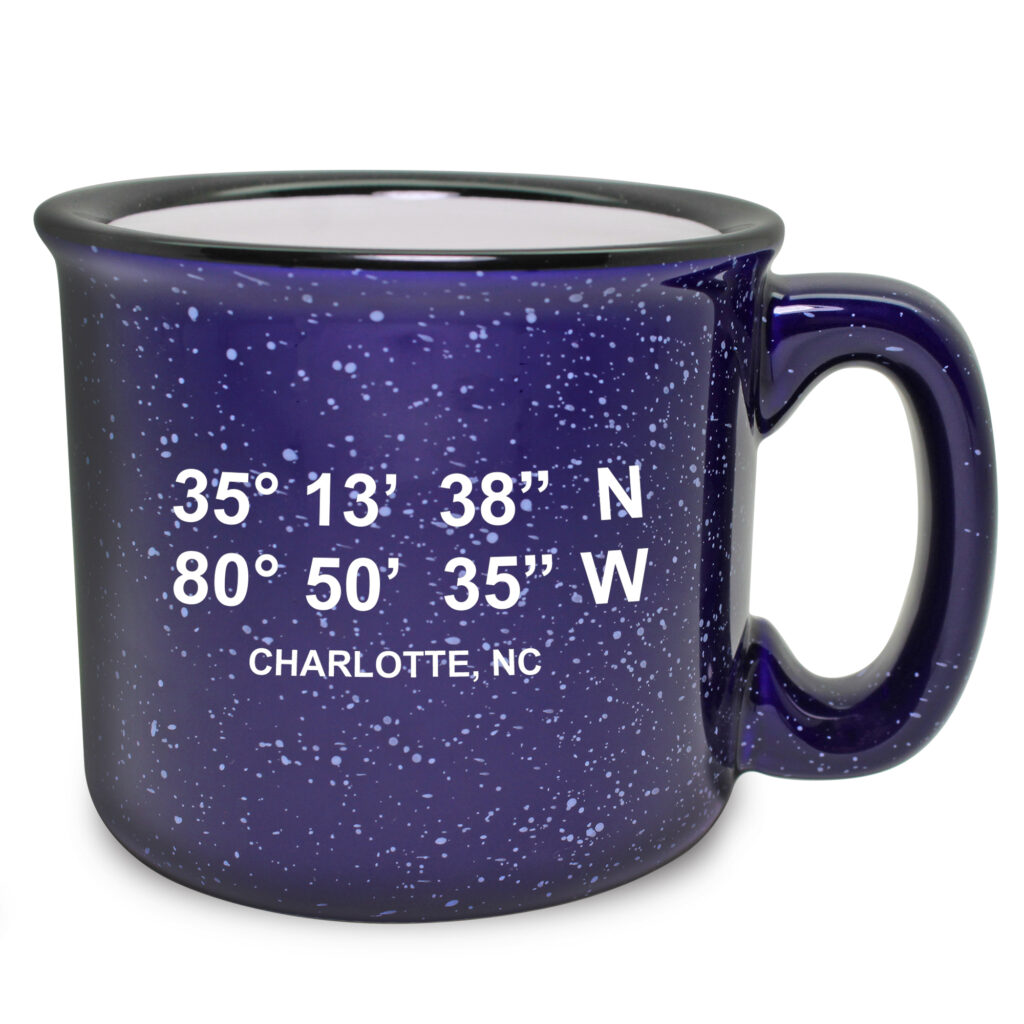 Latitude and Longitude - Cobalt Blue - Camp Mug