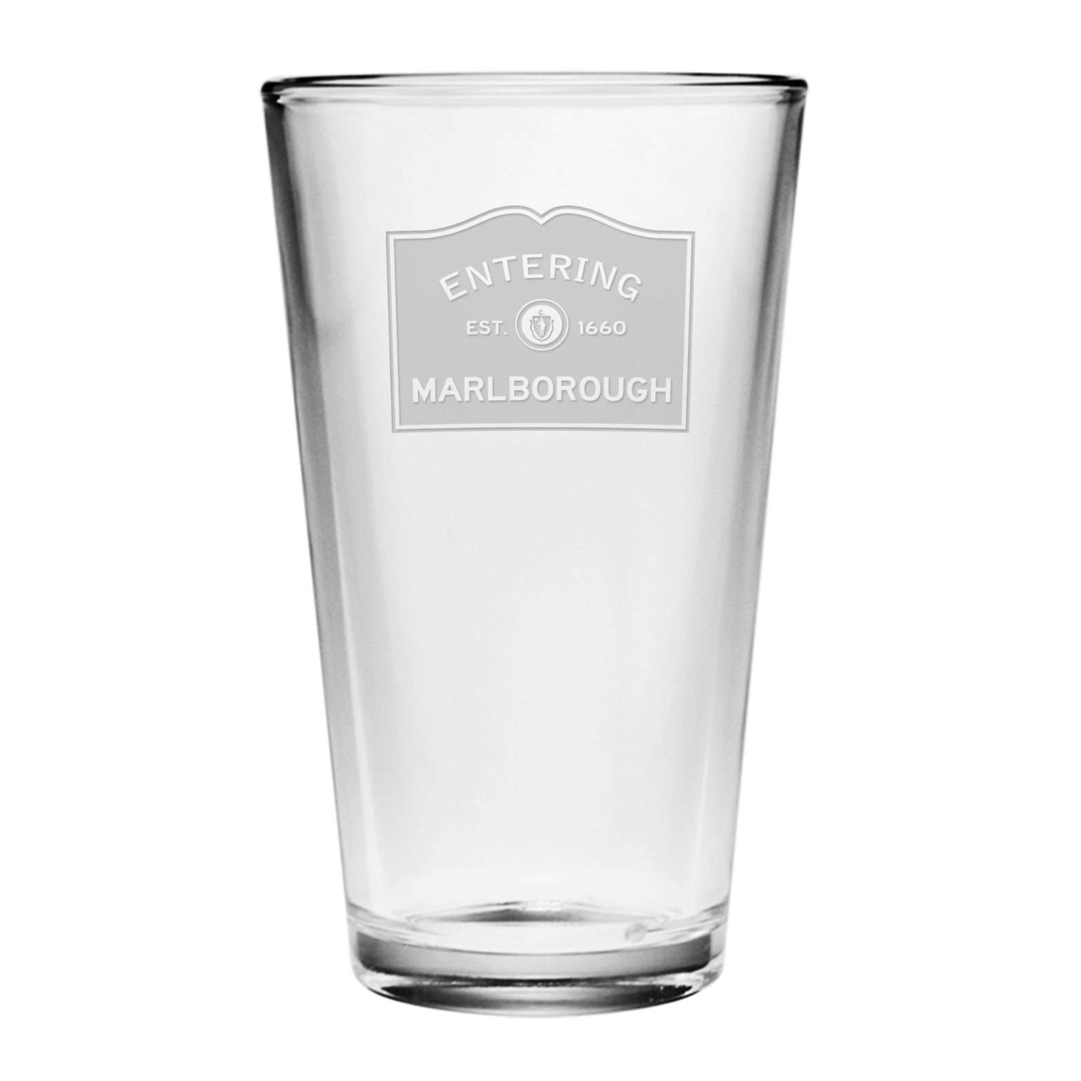 Massachusetts Entering Town Sign Glassware Collection