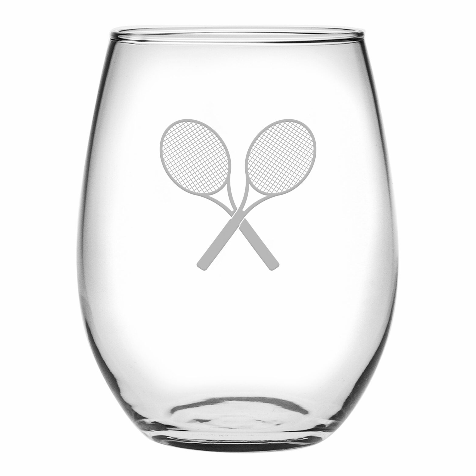 Tennis Rackets - Stemless Wine Glass