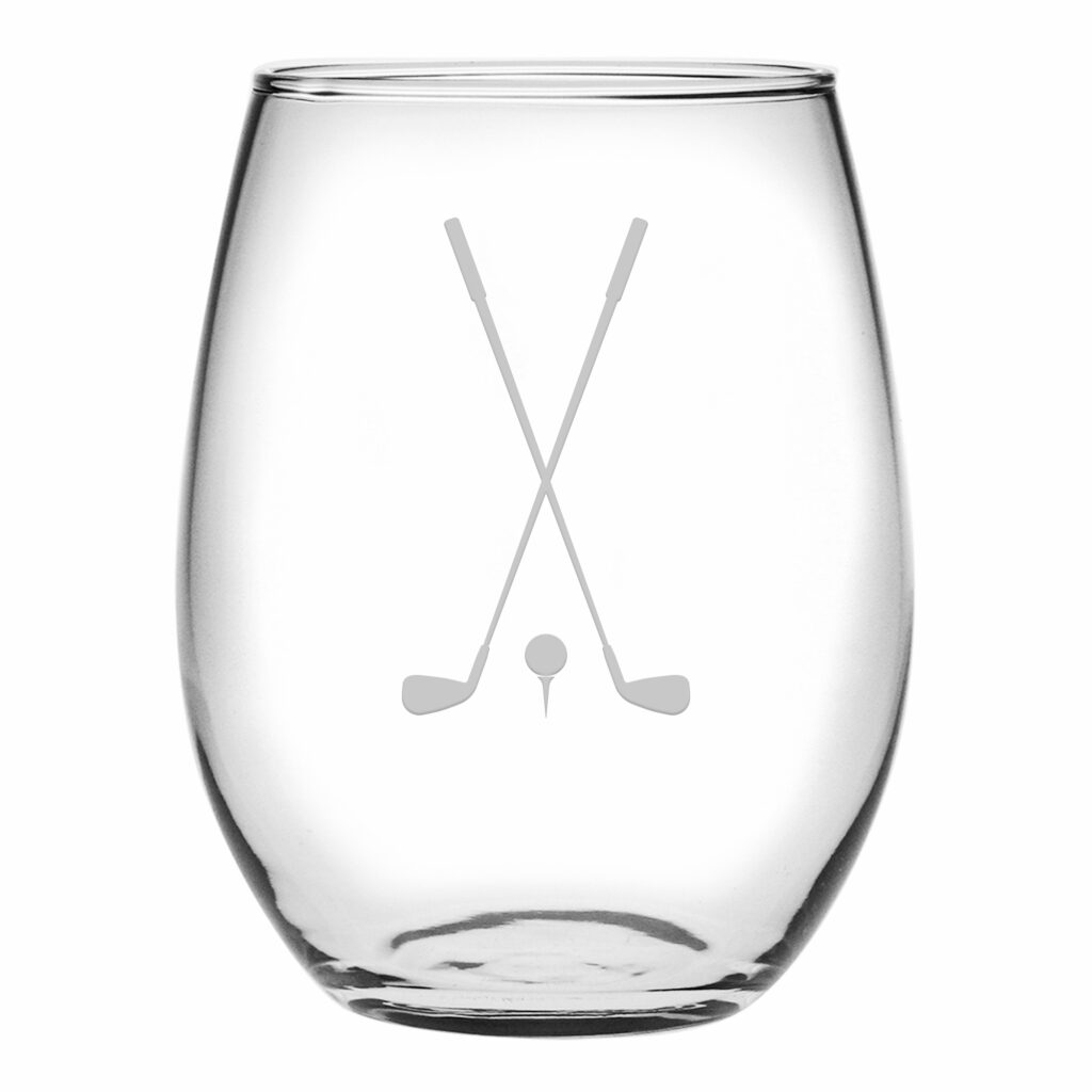 Golf Clubs - Stemless Wine Glass