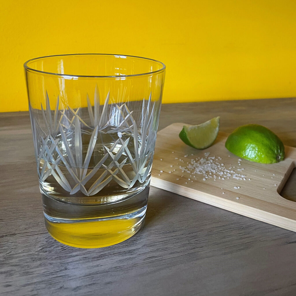 Agave - Hand Cut - Heavy Base Whiskey DOF Glass - Set 2