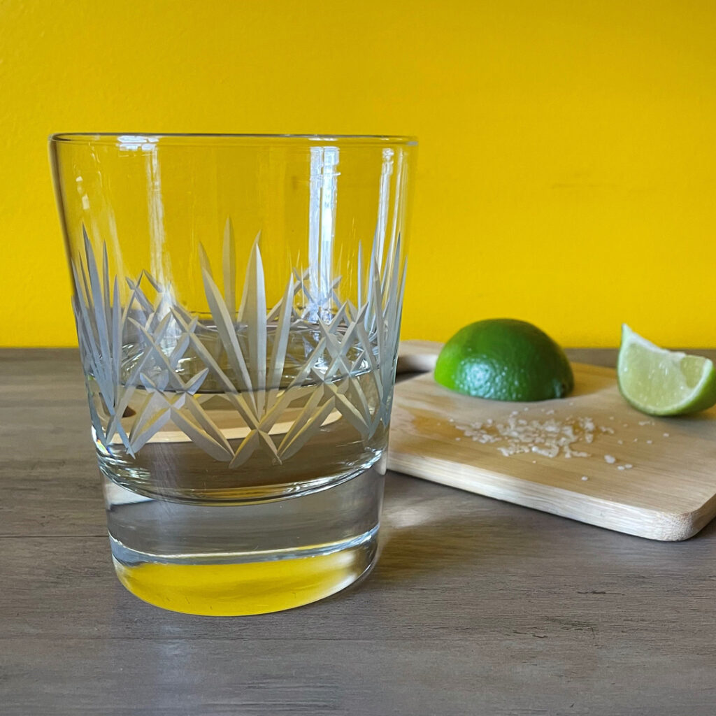 Agave - Hand Cut - Heavy Base Whiskey DOF Glass - Set 2